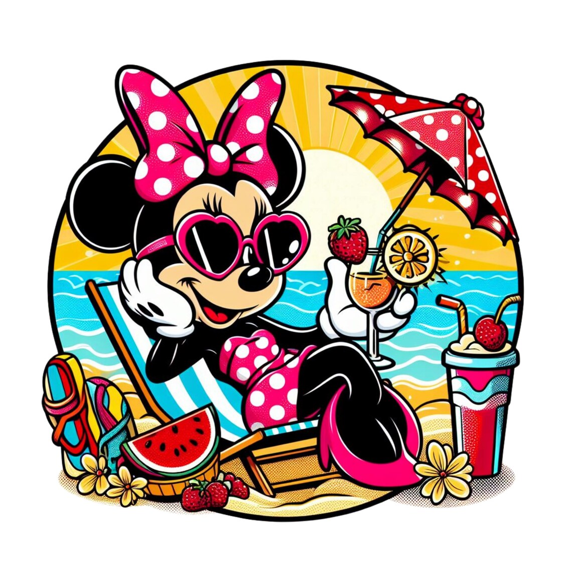 Minnie Mouse Summer Design, Minnie Mouse Png Clipart, Minnie Mouse ...