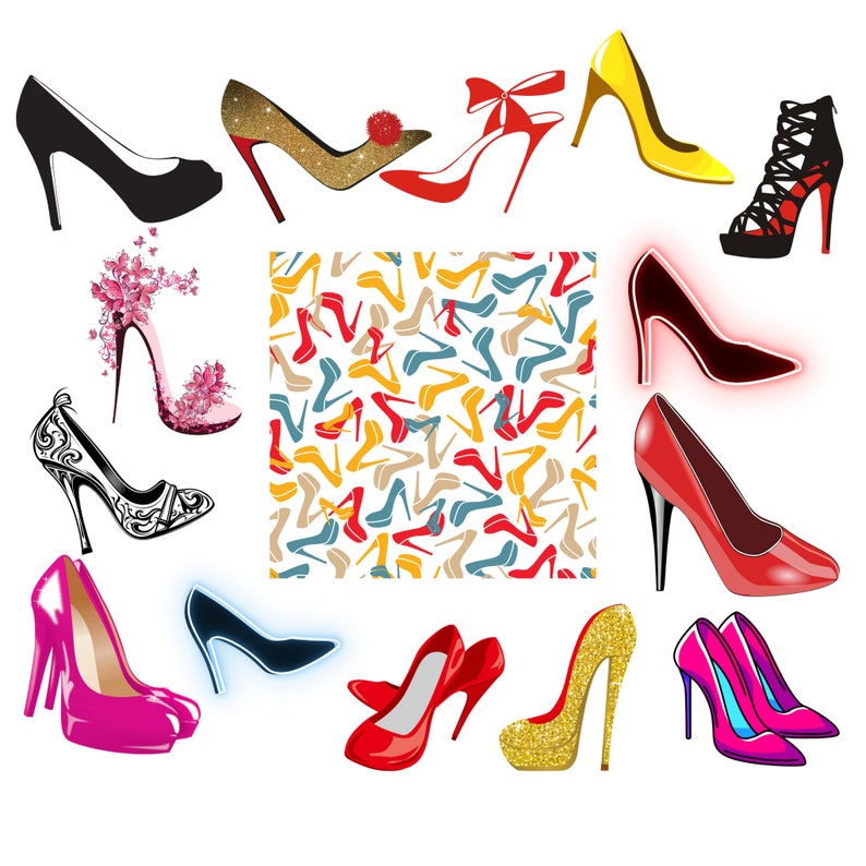 High Heel Shoes Png Bundle, Heeled Shoes Png Clipart, Red High Heel ...