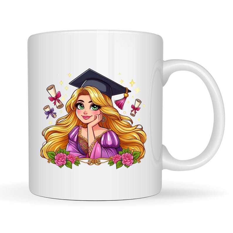 Princess Graduation Clipart- 10 PNG, Princess Student Package, Tiana ...