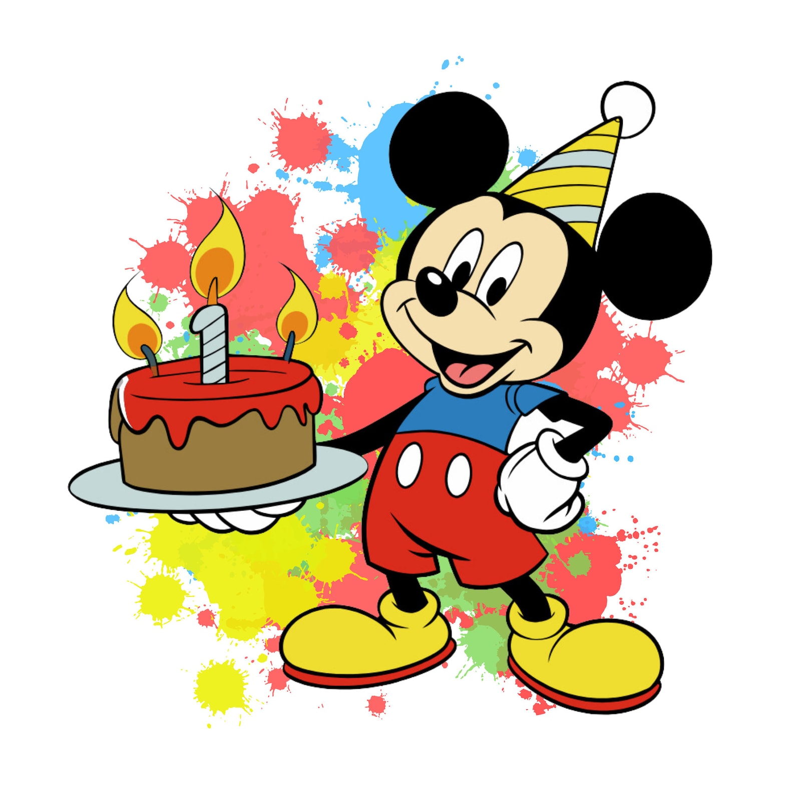Mickey Mouse Png Clipart, Mickey Mouse Birthday Design, Mickey Splash ...