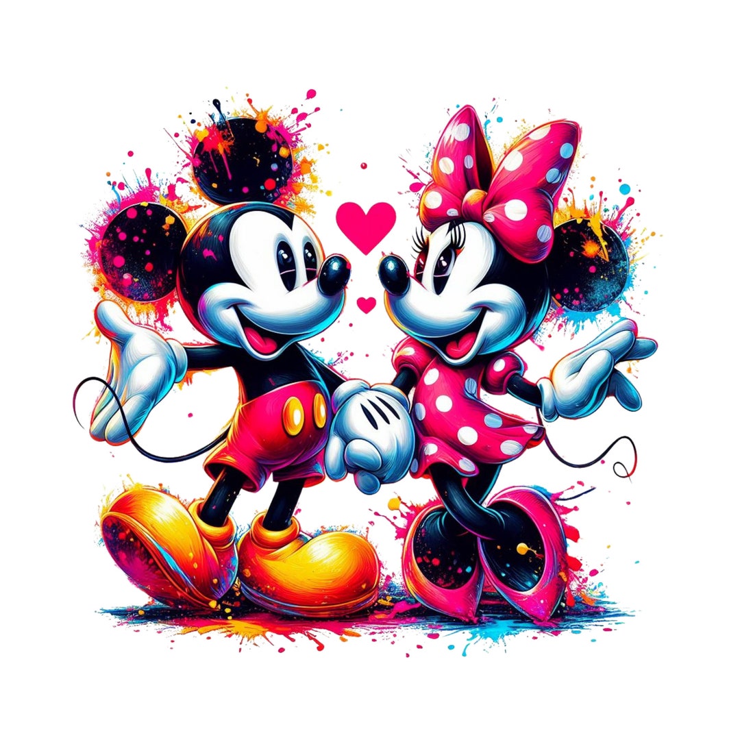 Mickey Mouse and Minnie Mouse Splash Design, Mickey Mouse Png Clipart ...