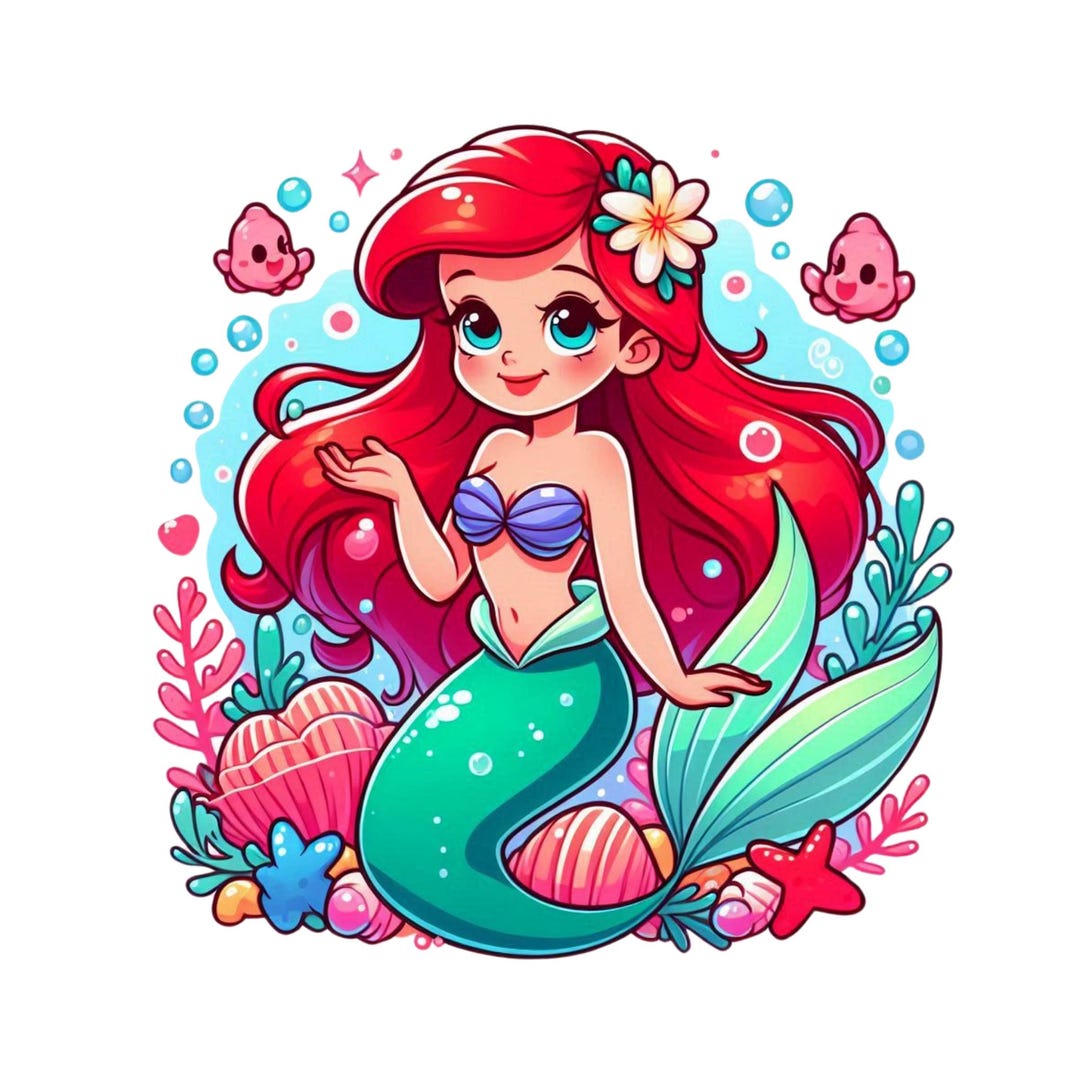 The Little Mermaid Png Clipart, Princess Ariel Png, Cute Ariel, Instant ...