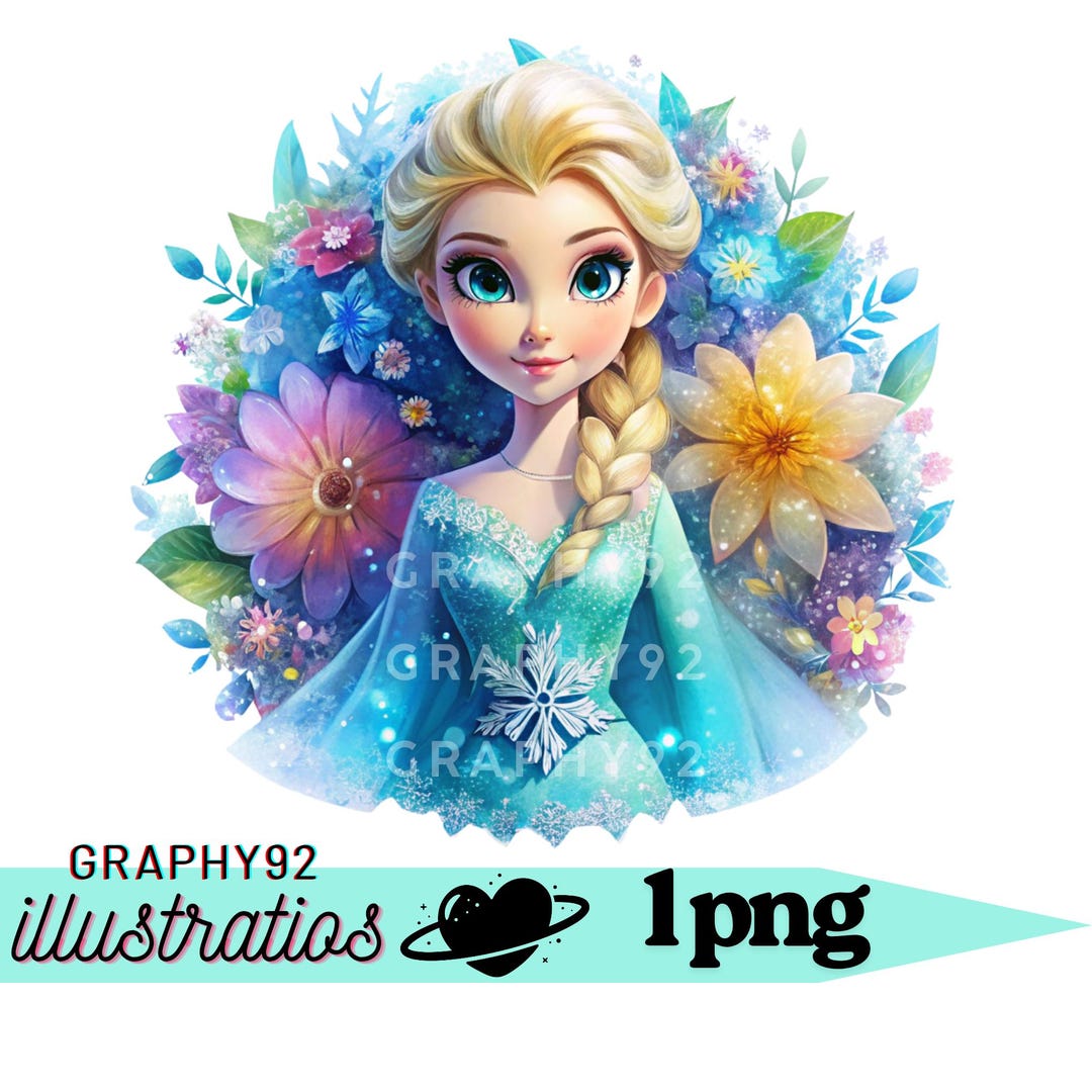 Princess Elsa Flower Design, Elsa Png Clipart, Frozen Png, Frozen ...