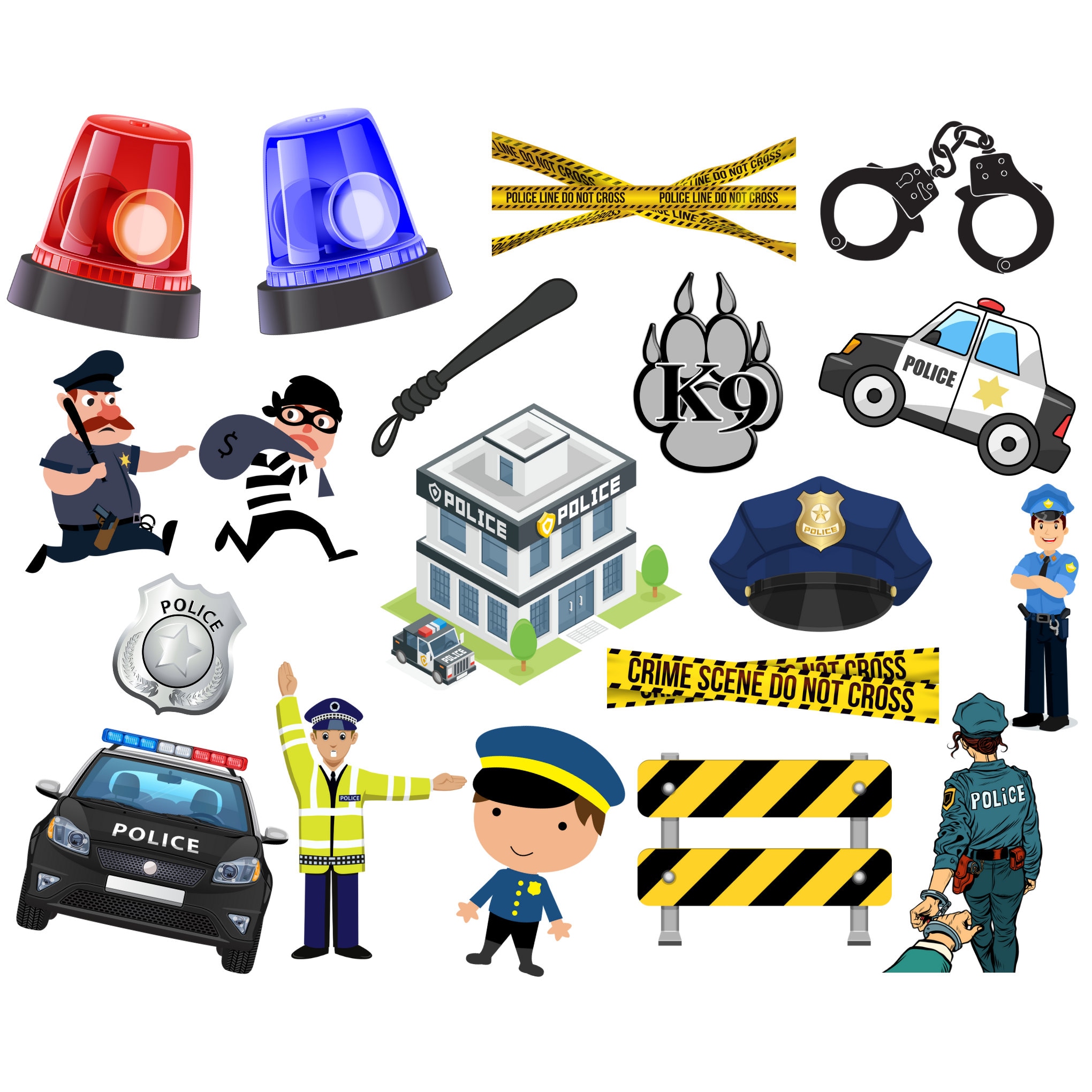 Police Png Clipart Set, Police Png Bundle, Police Car, Police Images ...