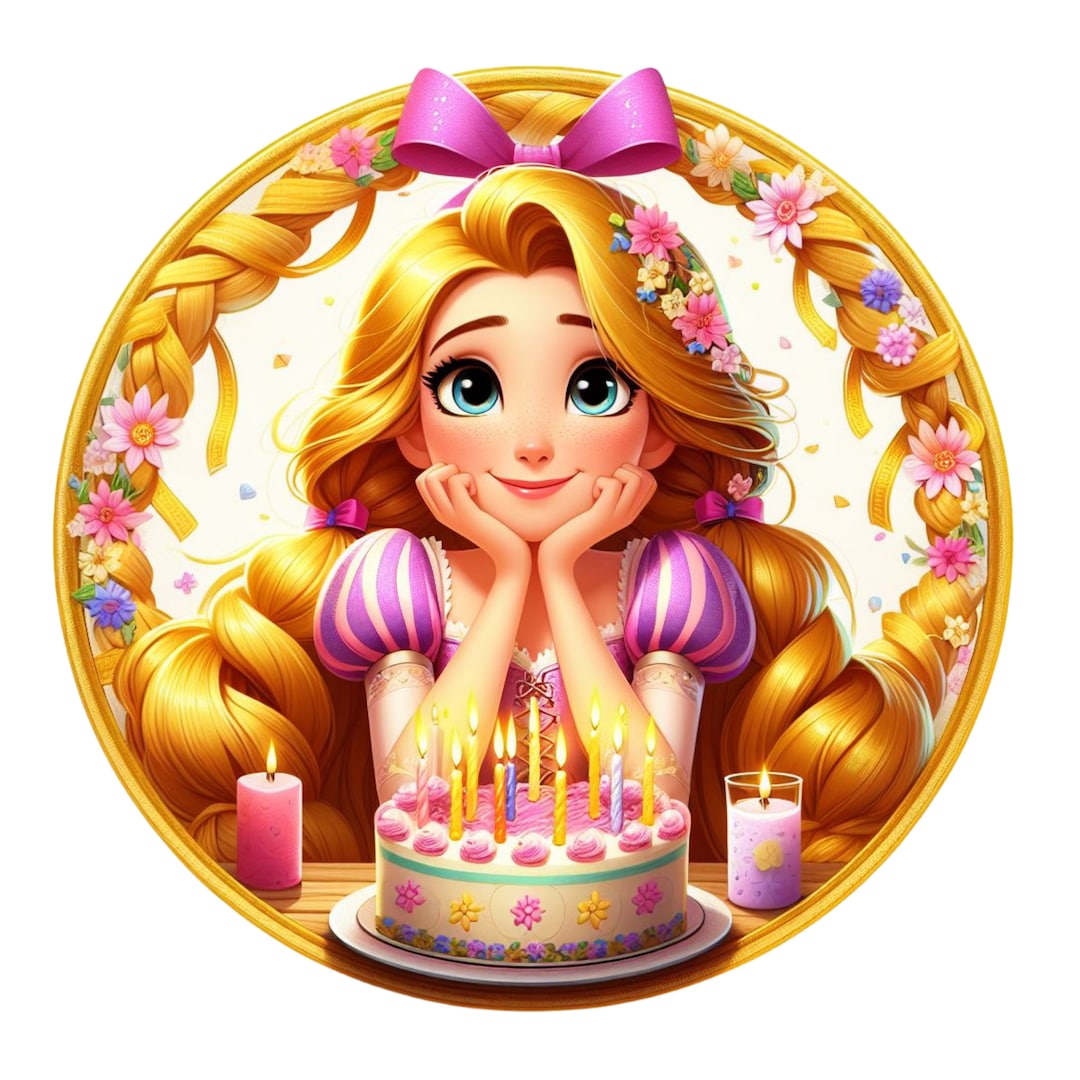 Rapunzel Birthday Girl, Rapunzel Png Clipart, Birthday Design, Princess ...