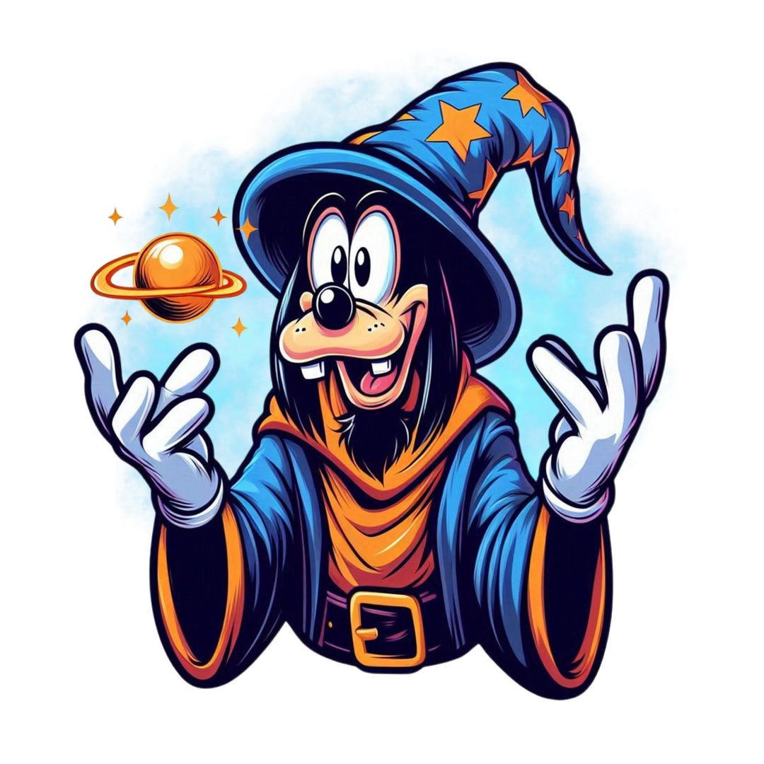 Goofy Wizard Design, Goofy Png Clipart, Mickey Mouse Friends, Instant ...