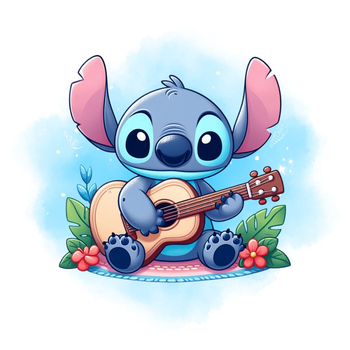 Cute Stitch Png Clipart, Stitch Play Guitar, Stitch Music Design, Lilo ...