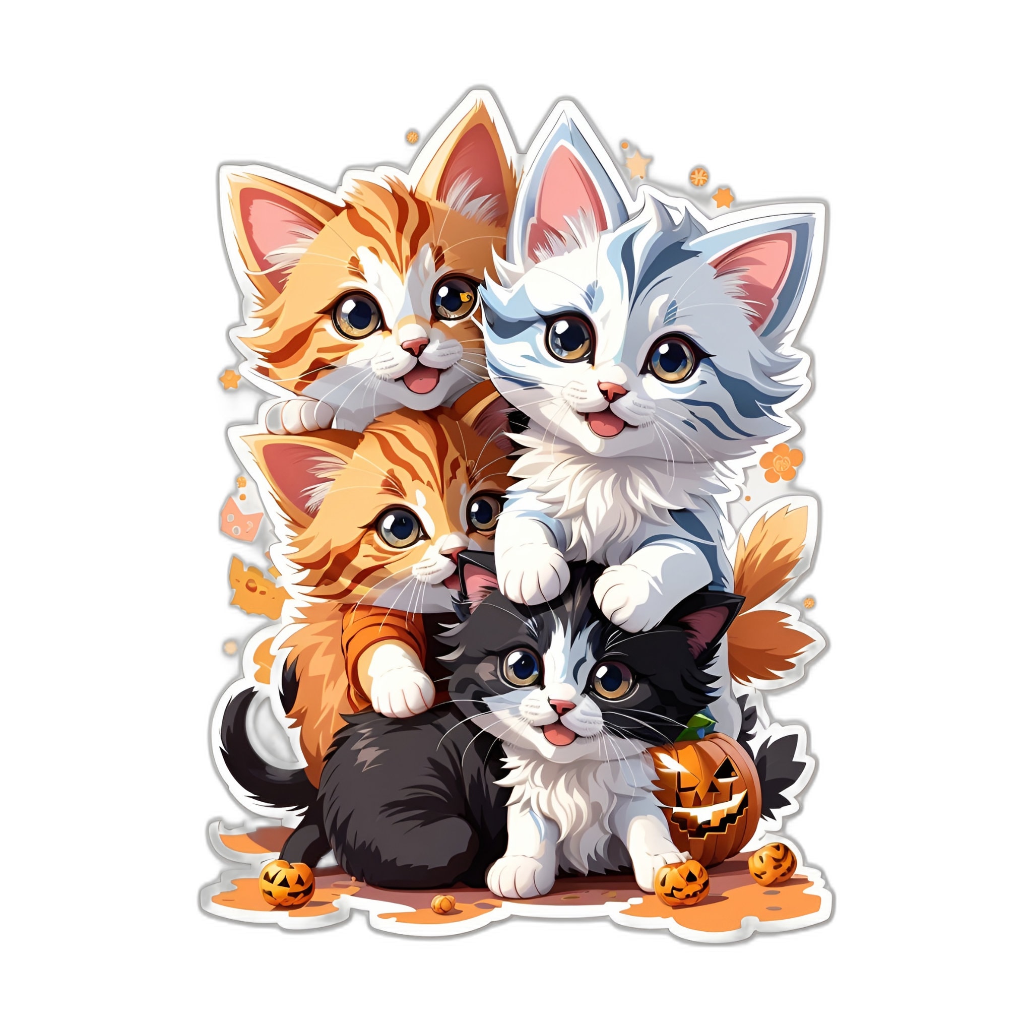 Halloween Cats Png Clipart, Sweety Cats Png, Cute Cats Clipart, Instant ...