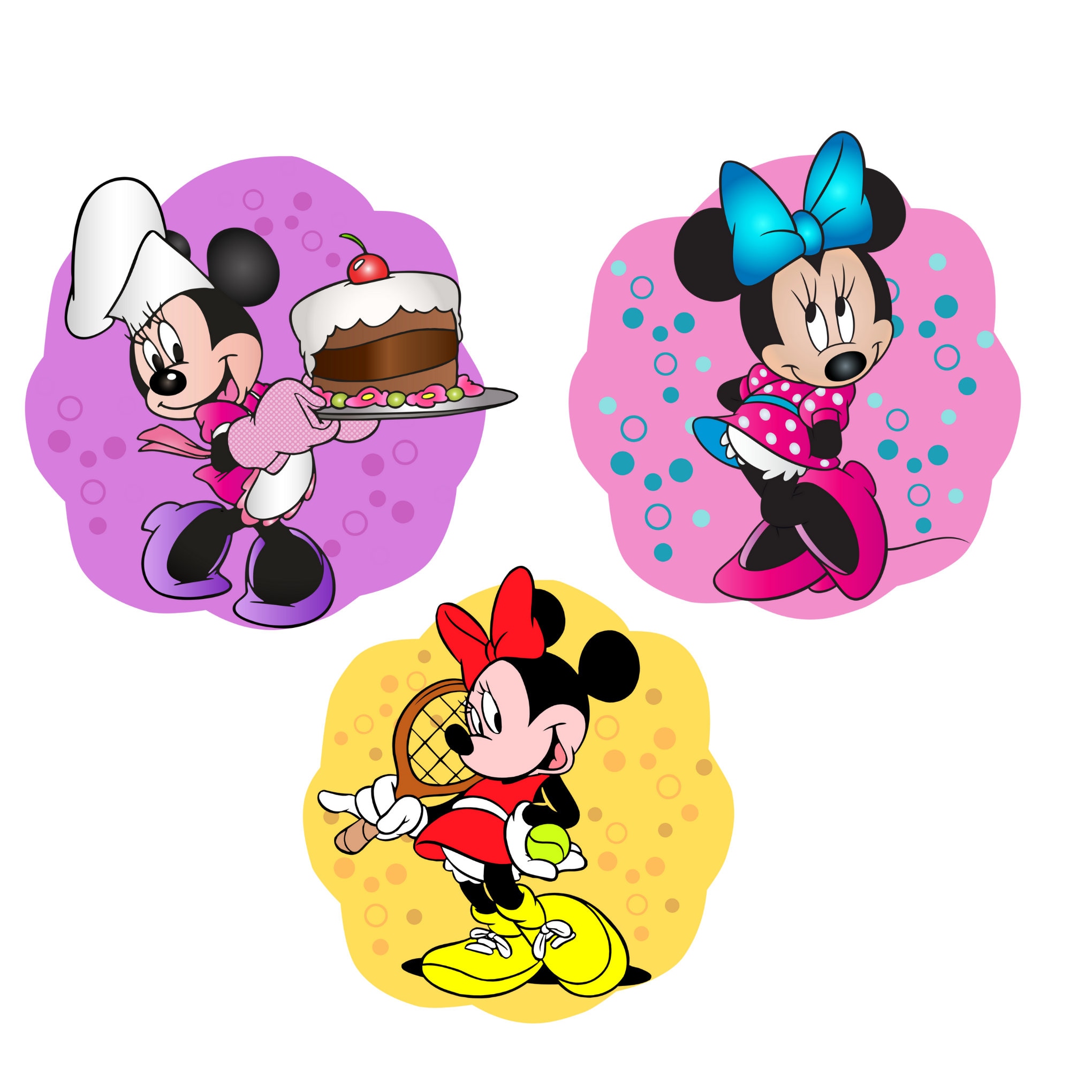 Minnie Mouse Png Package, Minnie Mouse Watercolour Background, Minnie ...