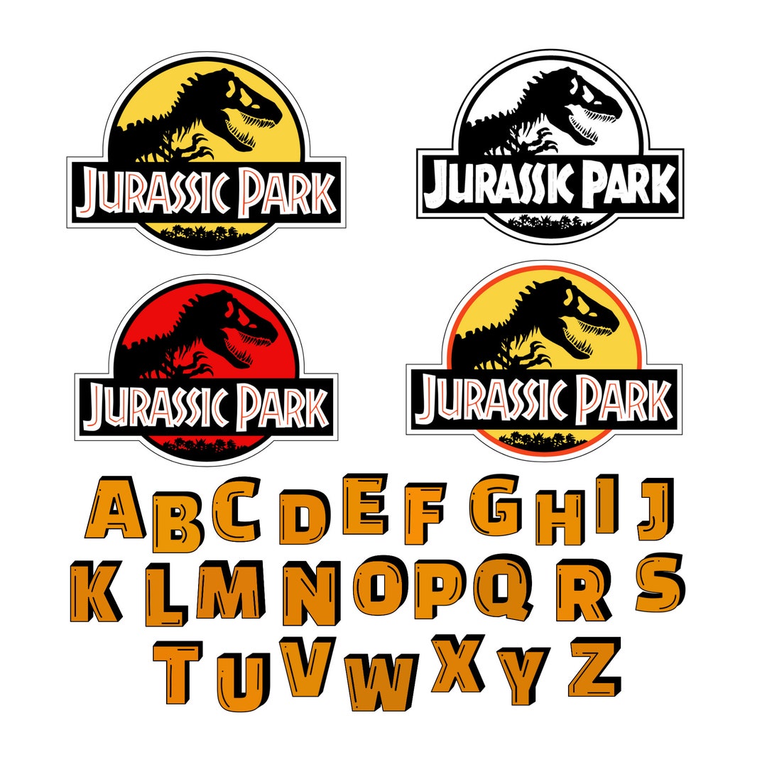 Jurassic Park Png Bundle Jurassic Park Font Alphabet - Etsy