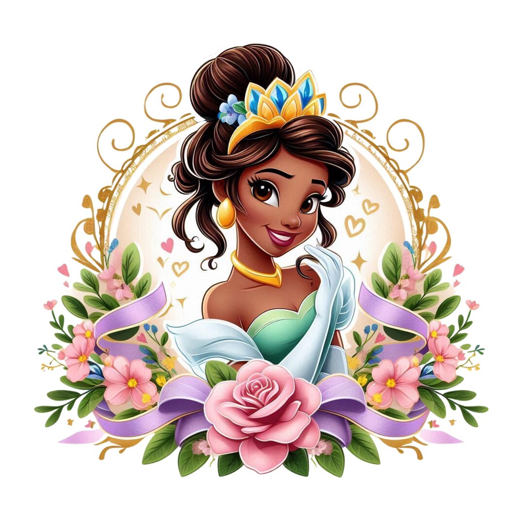 Princess Tiana Flower Design, Tiana Png Clipart, Princess and the Frog ...