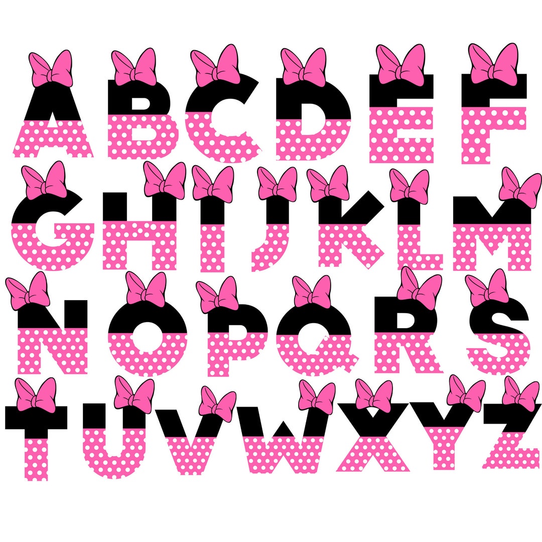 Happy Birthday Minnie Mouse Png, Birthday Alphabet, Mickey Mouse Font ...