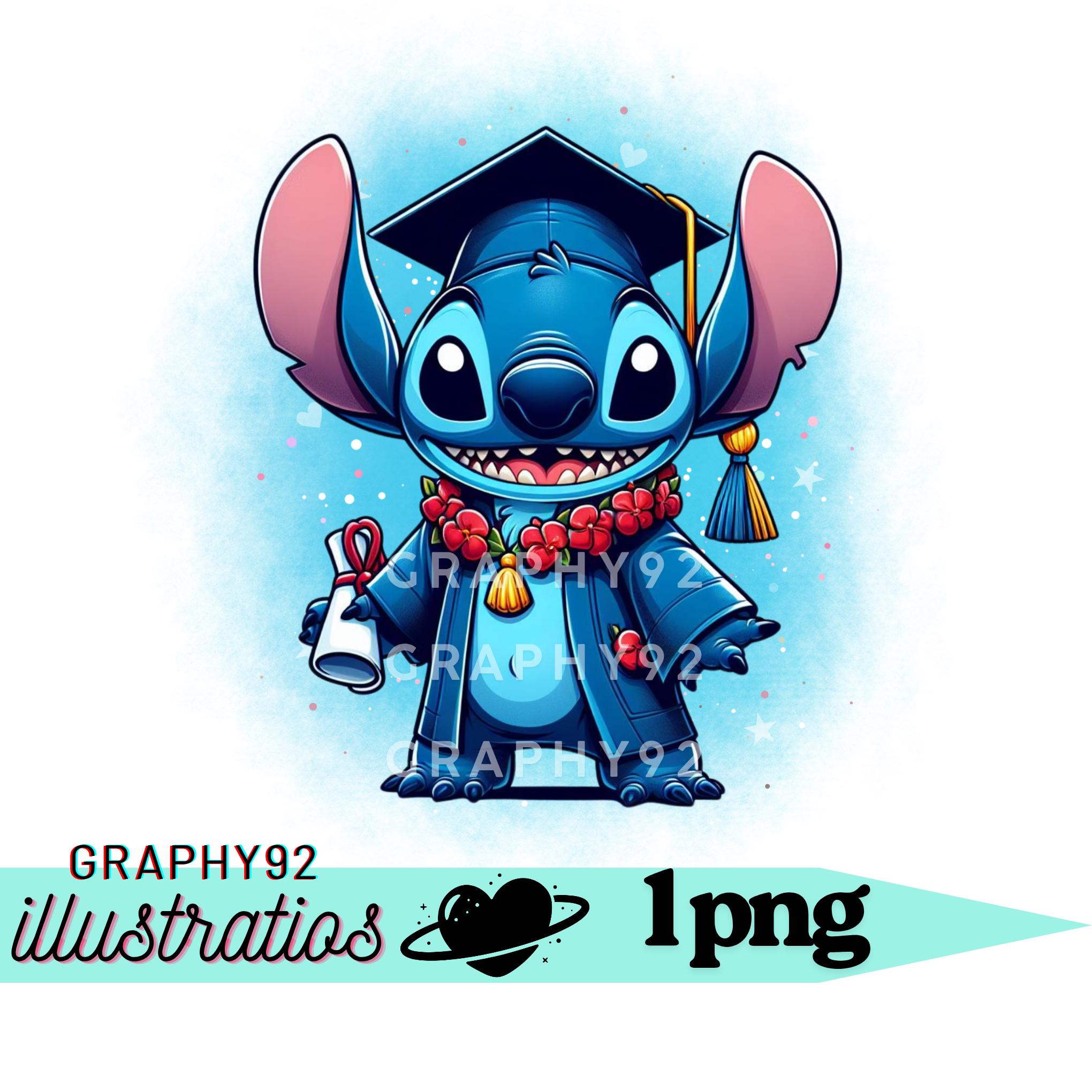 Stitch Graduation Dedign, Cute Stitch Png Clipart, School Graduation ...