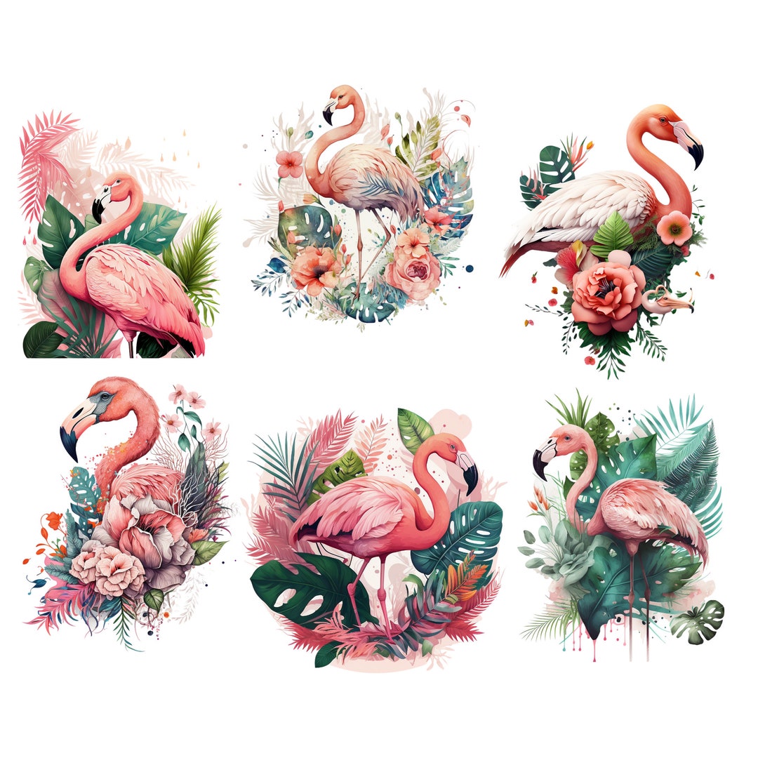 Flamingo Png Bundle, Flamingo Design, Flamingo in Flower, Flamingo ...