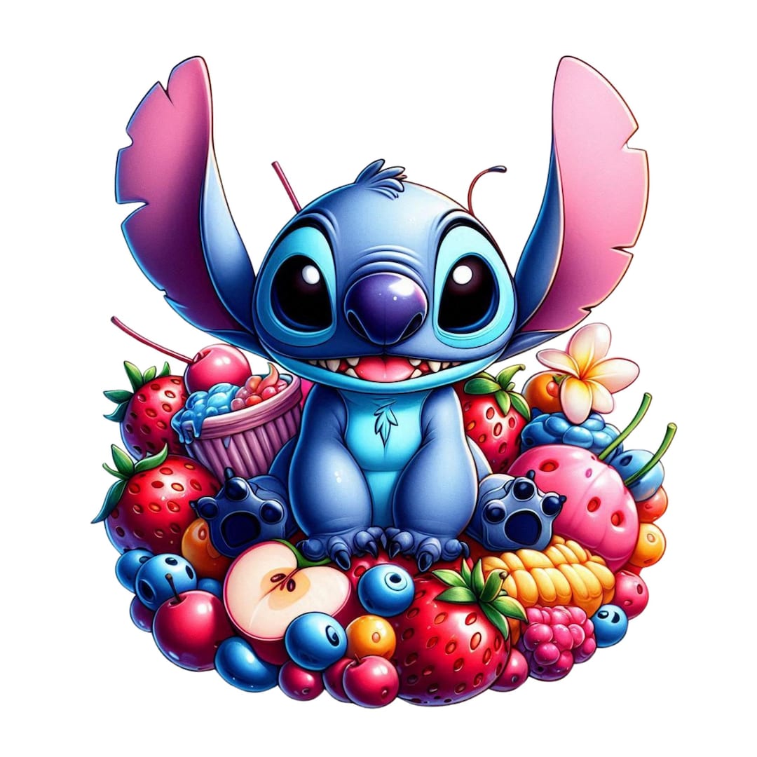 Stitch Clipart, Png File, Stitch Fruit, Lilo and Stitch Character, Cute ...