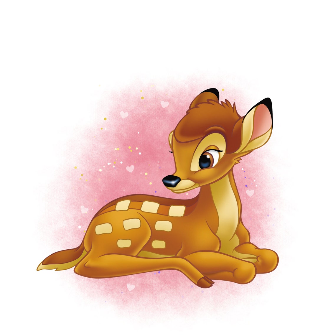 Bambi Watercolor Background, Bambi Png Clipart, Bambi Design, Instant ...