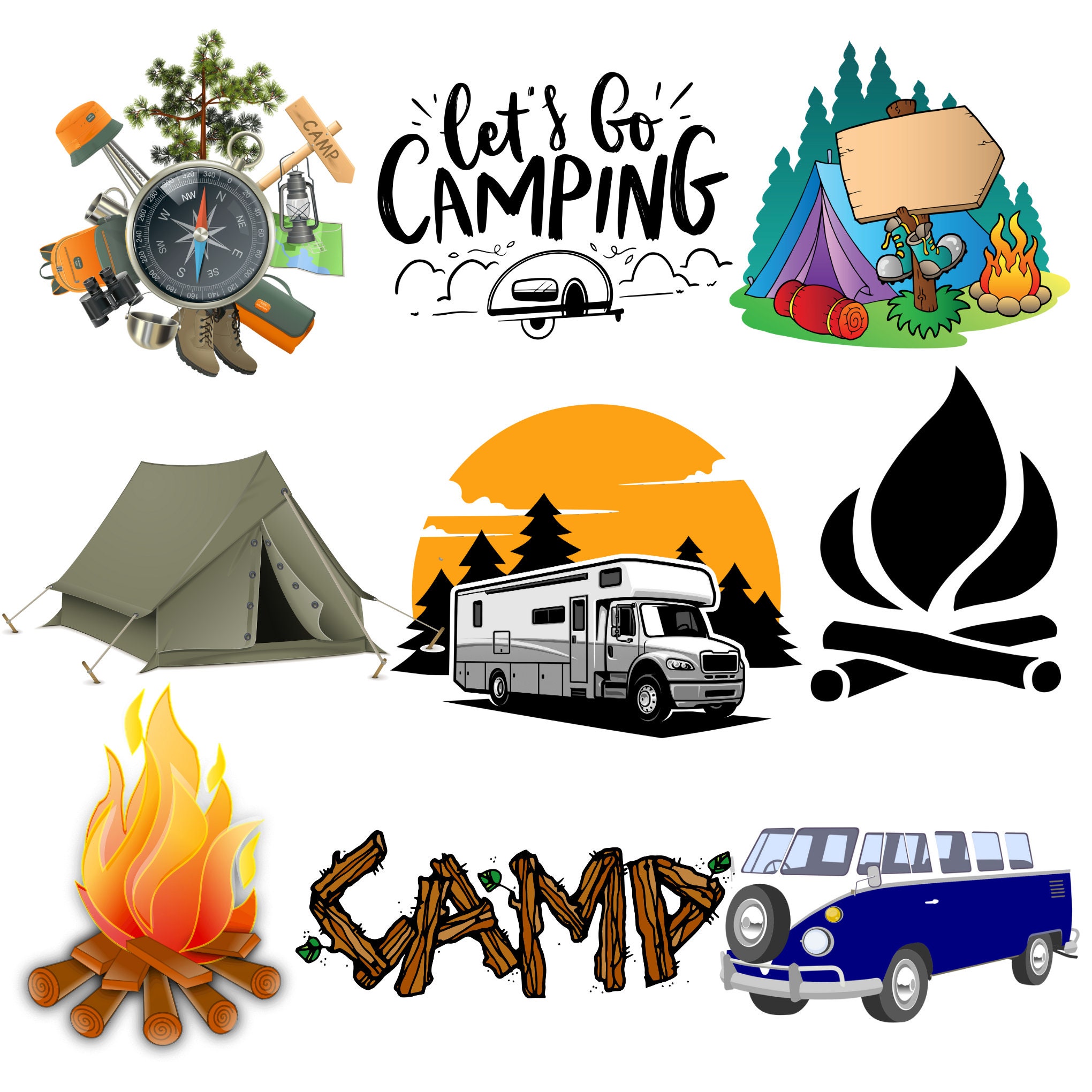 Camping Png Bundle, Camper Png, Camp Life, Happy Camper, Camping ...