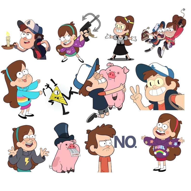 Gravity Falls Png Bundle, Gravity Falls Clipart Set, Dipper Pines ...