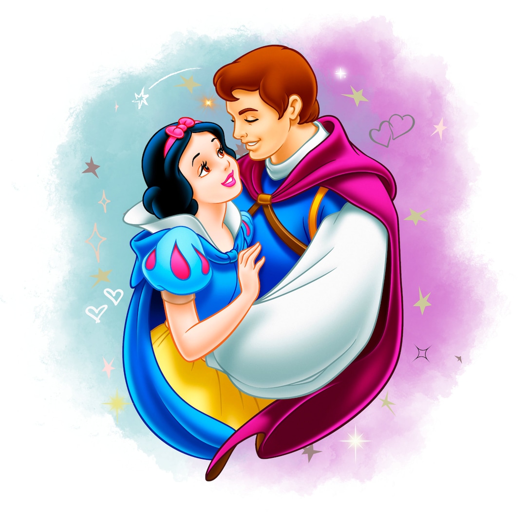 Snow White and Prince Watercolour Background, Snow White and Prince Png ...
