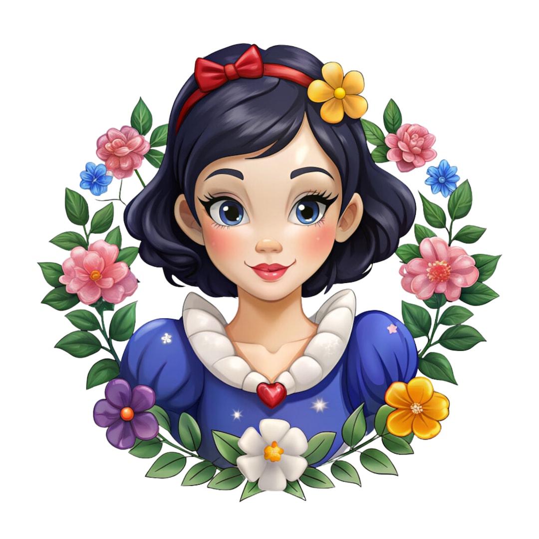 Snow White Flower Design, Snow White Png Clipart, Princess Birthday ...