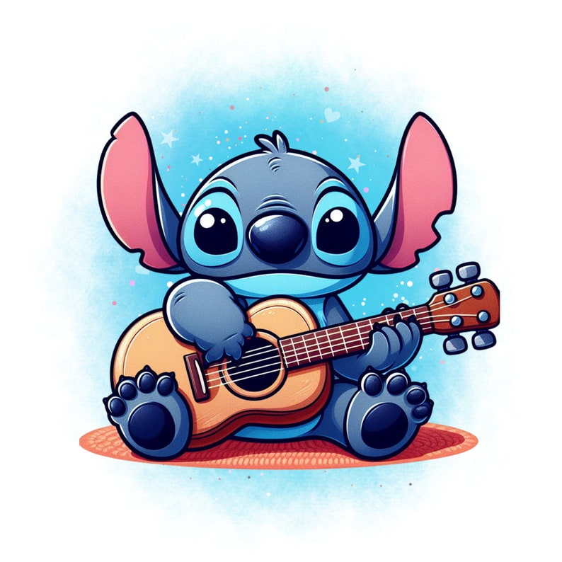 Stitch Playing Guitar, Stitch Png Clipart, Lilo and Stitch Character ...