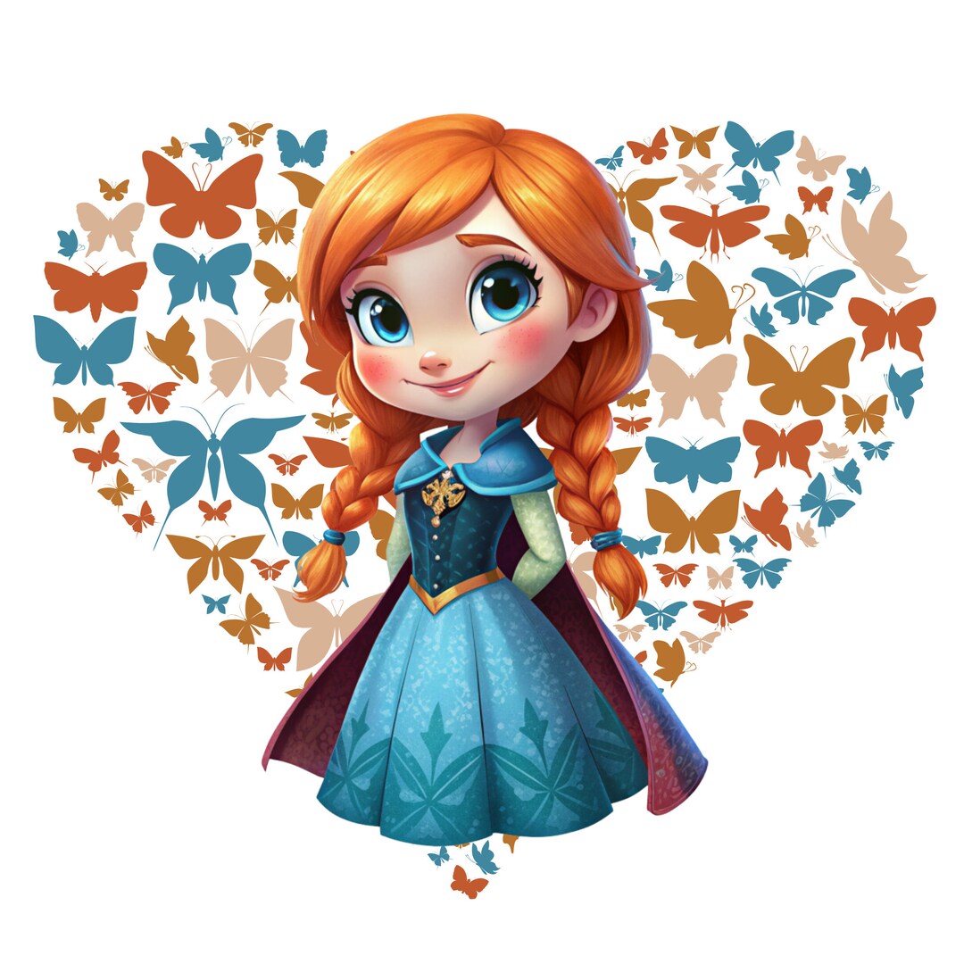 Princess Anna Png Clipart, Frozen Anna Butterfly Design, Frozen ...