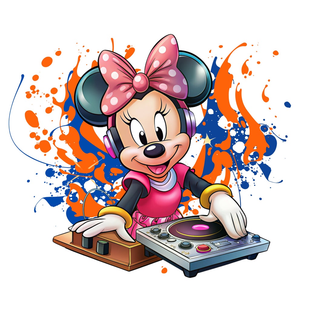 Minnie Mouse Png Clipart, Dj Minnie Mouse, Minnie Mouse Splash Background, Minnie Birthday ...