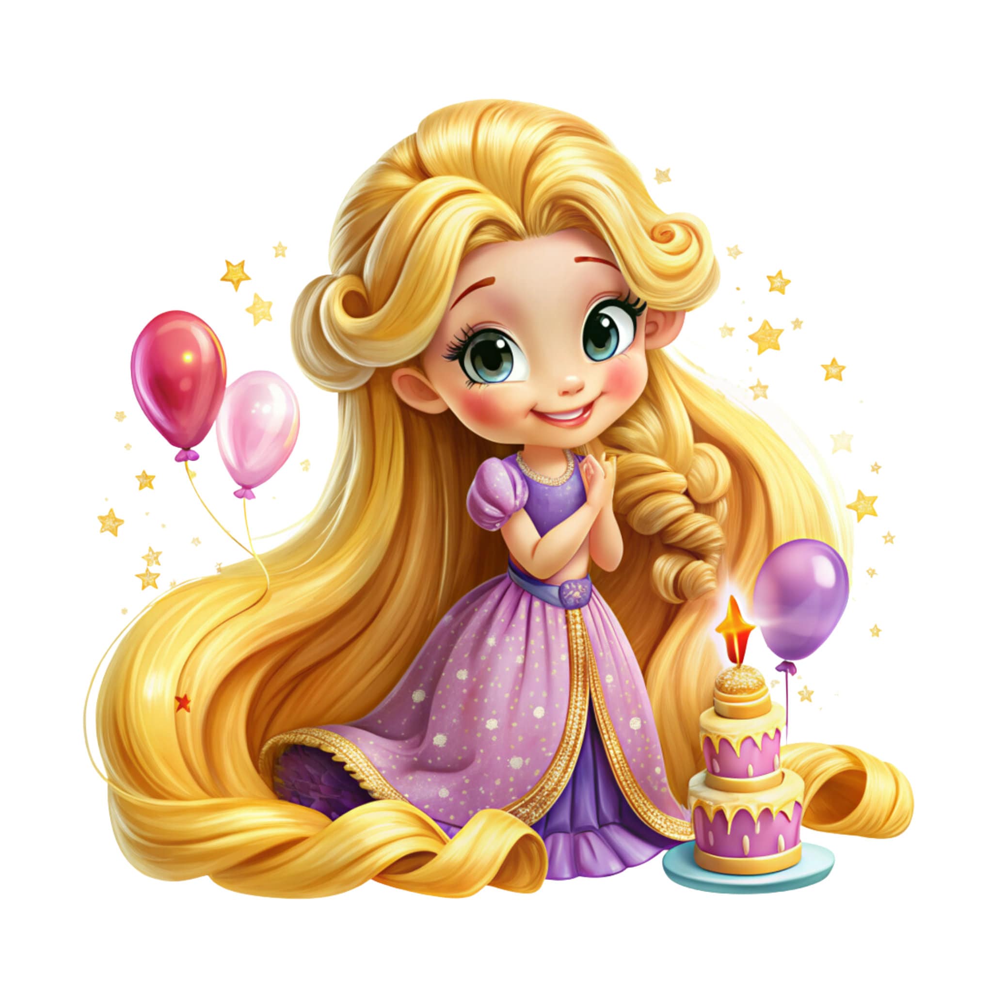 Rapunzel Birthday Design, Cute Rapunzel Png Clipart, Princess Rapunzel ...