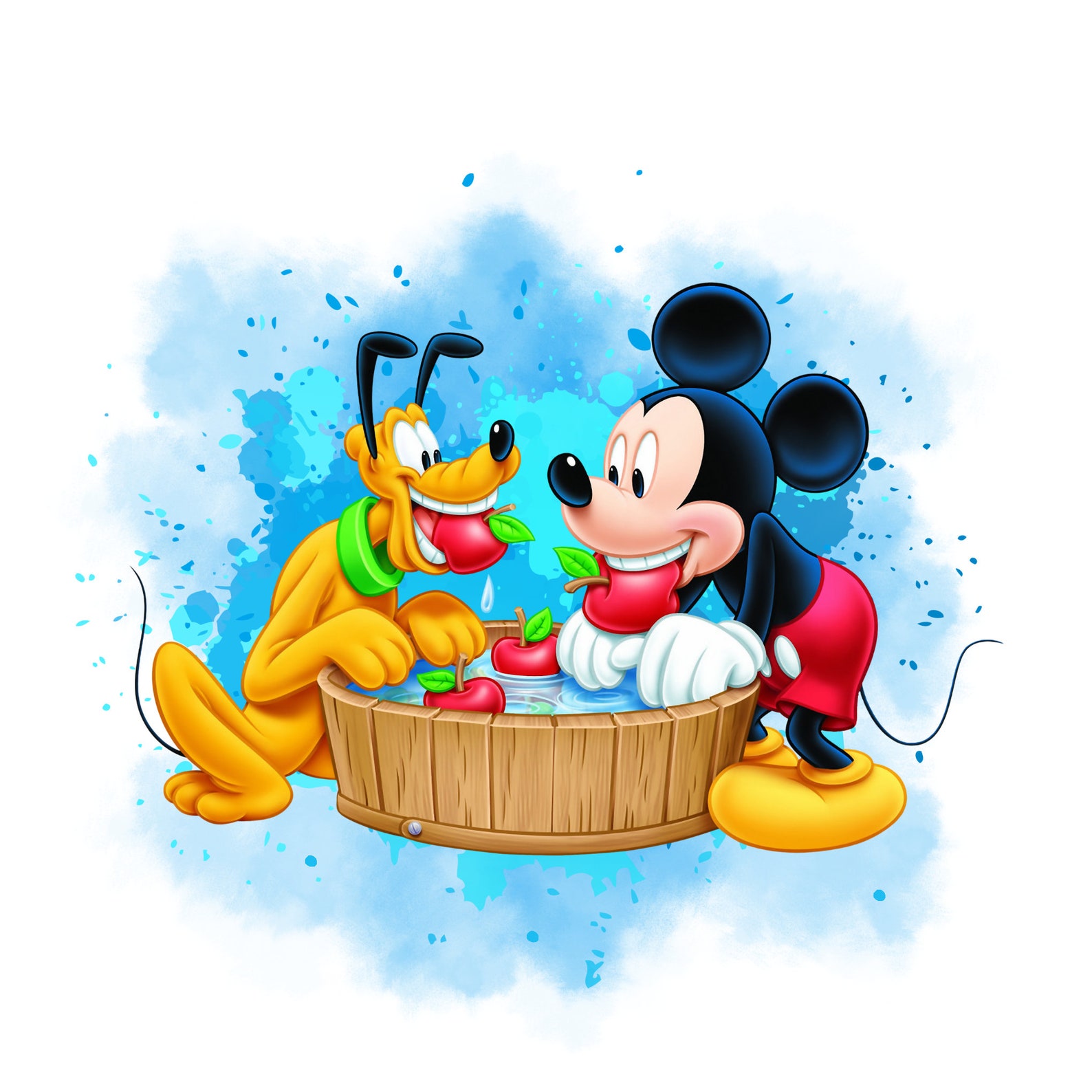 Mickey Mouse and Pluto Watercolor Background, Mickey and Pluto Png ...