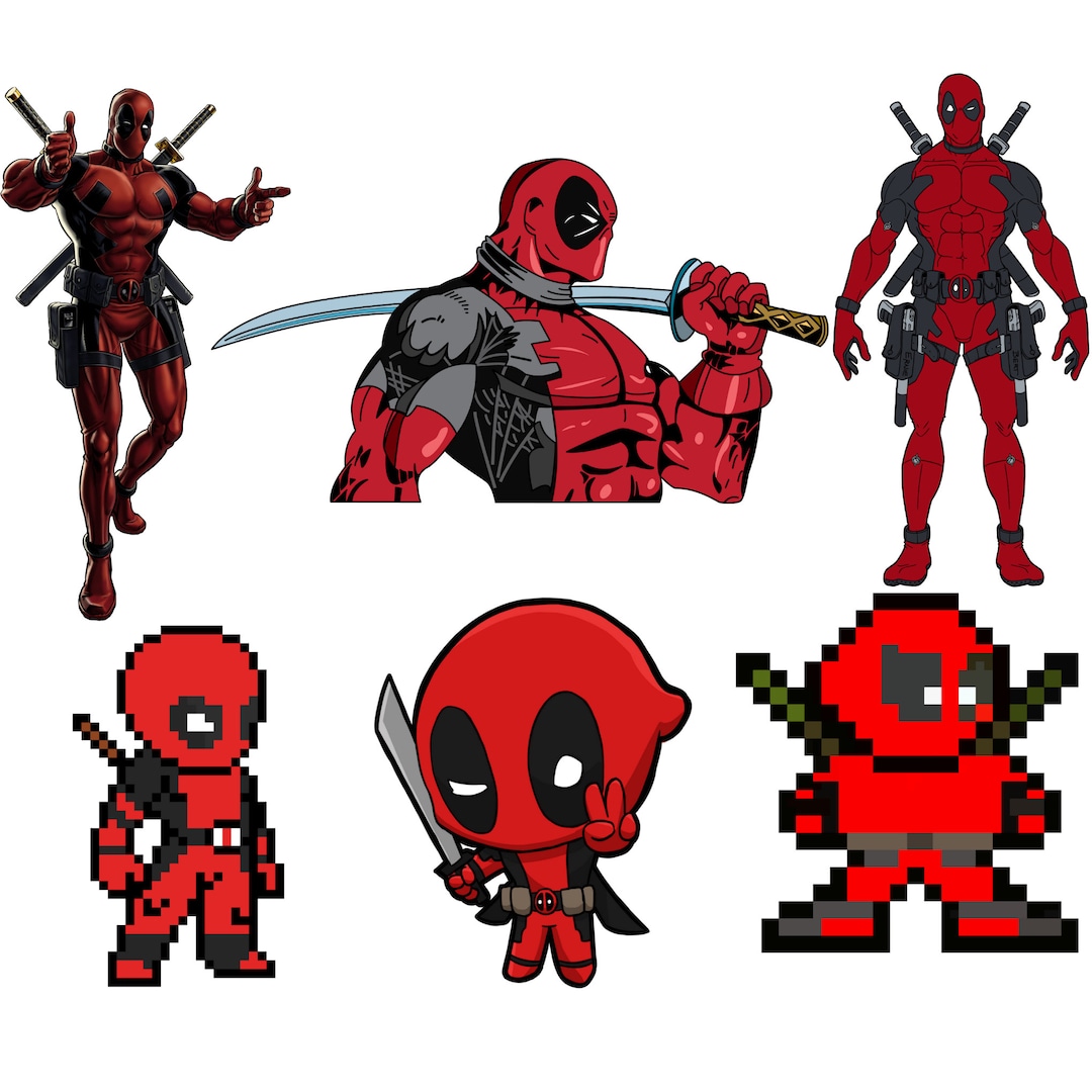 Deadpool Png Bundle, Deadpool Png Clipart Set, Super Hero Png, Deadpool ...