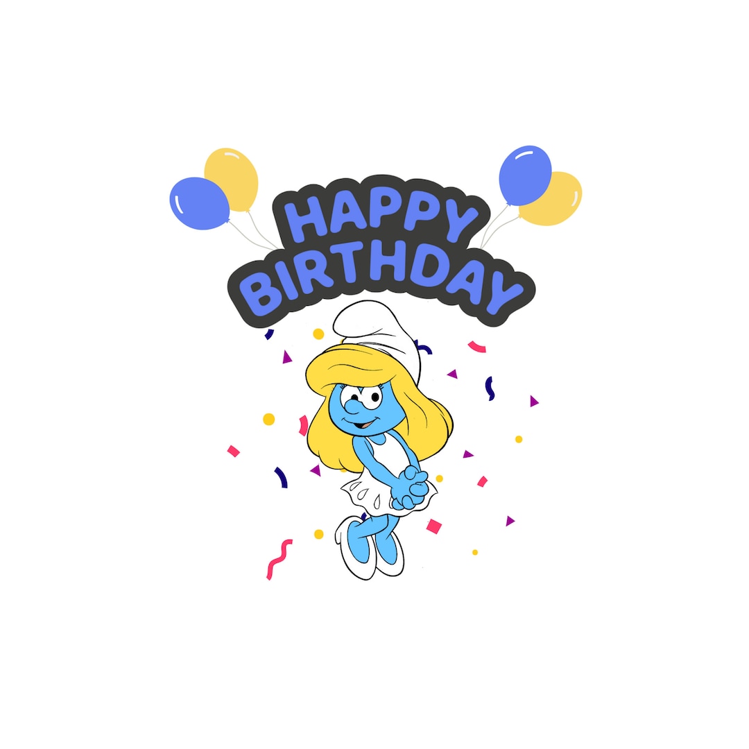 Smurfette Happy Birthday, Birthday Girl Png, Smurfette Png, Smurfs ...