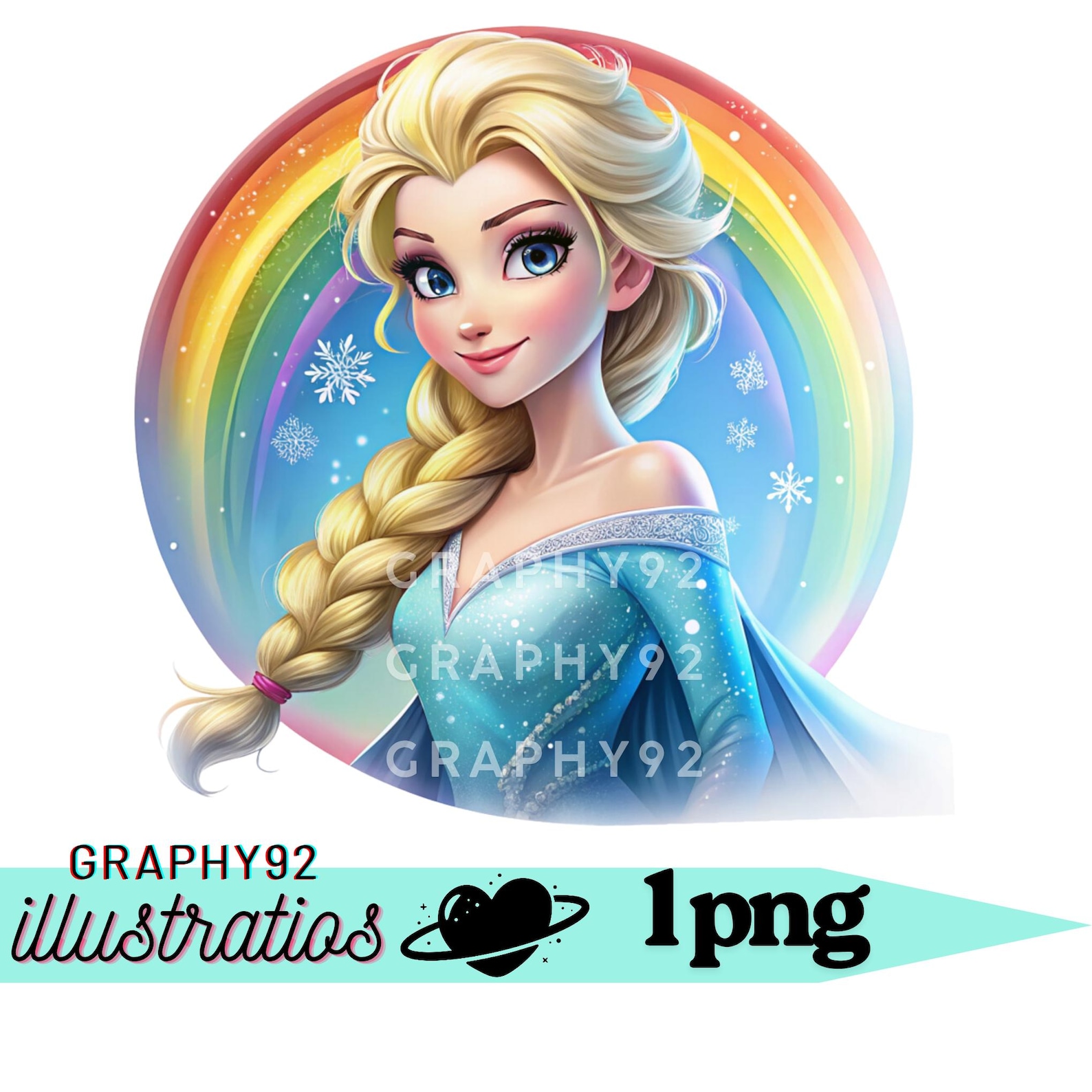 Frozen Elsa Png Clipart, Princess Elsa Rainbow Design, Elsa Png, Frozen ...