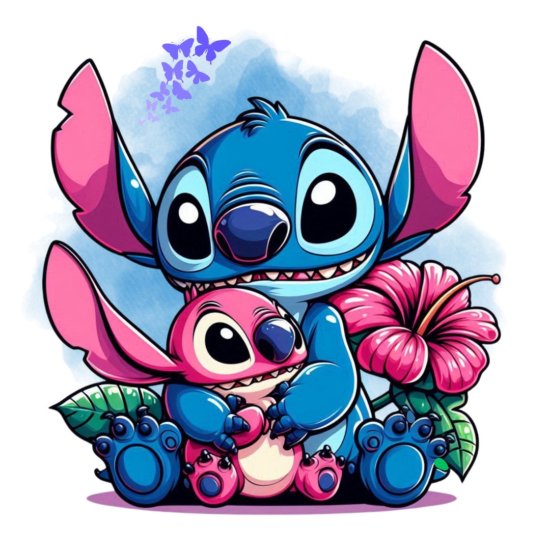 Stitch and Angel Watercolor Background, Stitch and Angel Png Clipart ...