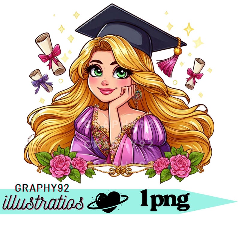 Princess Rapunzel Graduation Design, Rapunzel Png Clipart, Tangled Png ...