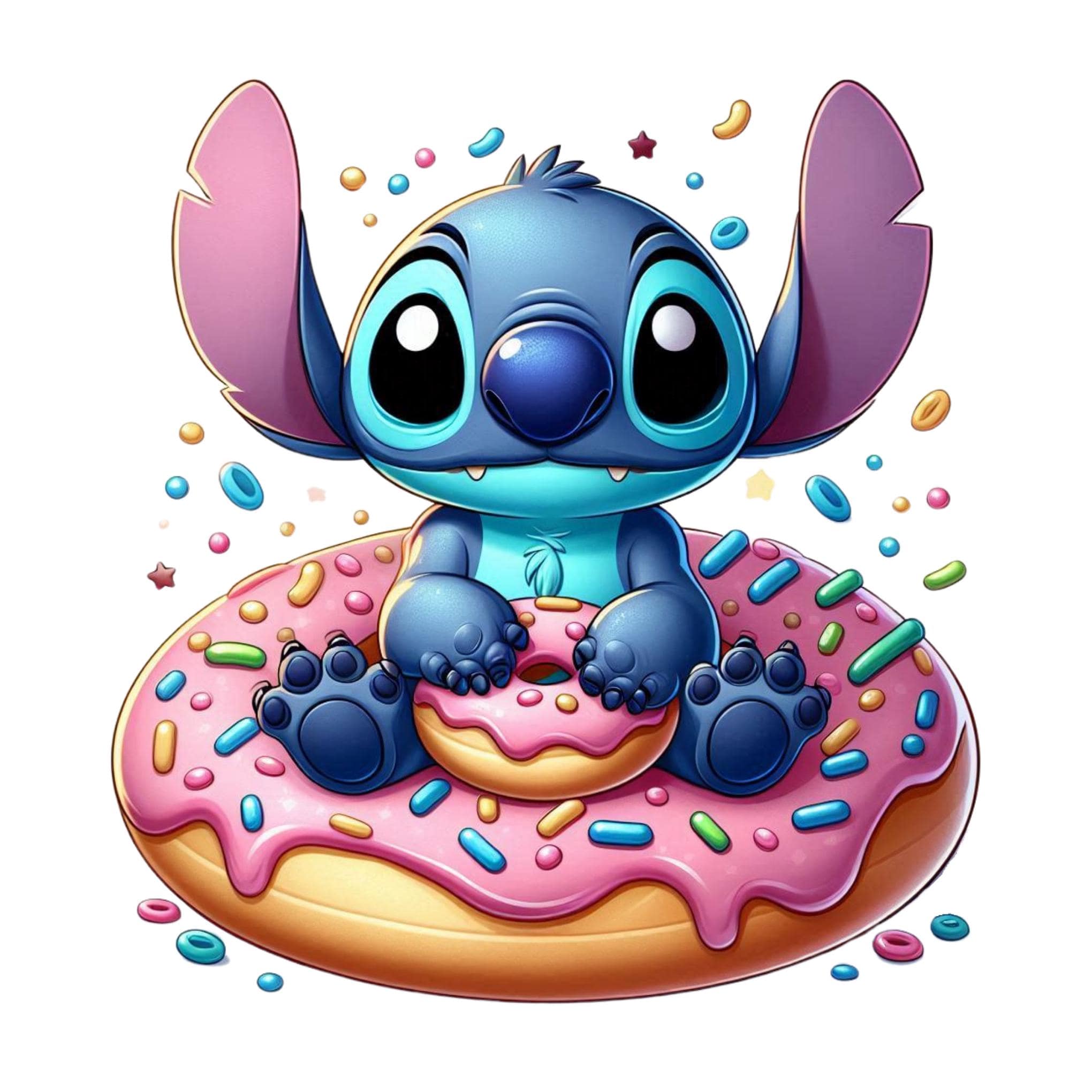 Stitch png clipart, stitch comendo donut, stitch donut design ...