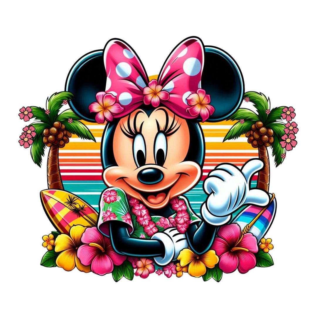 Minnie Mouse Hawaiian, Minnie Mouse Png Clipart, Minnie Mouse Summer ...
