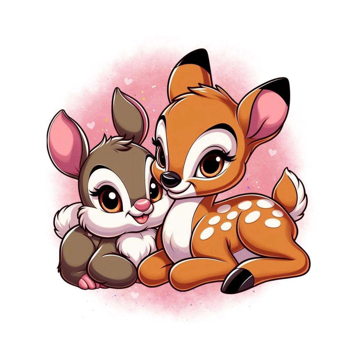 Bambi and Thumper Png Clipart, Cute Bambi, Cute Thumper Rabbit, Blue ...
