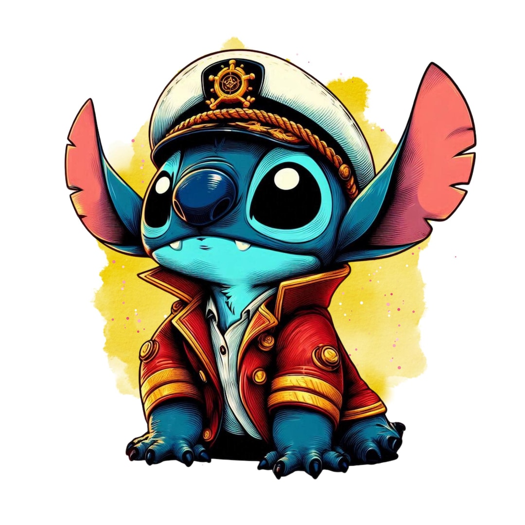 Stitch Cruise Design, Stitch Png Clipart, Captain Stitch, Lilo and ...