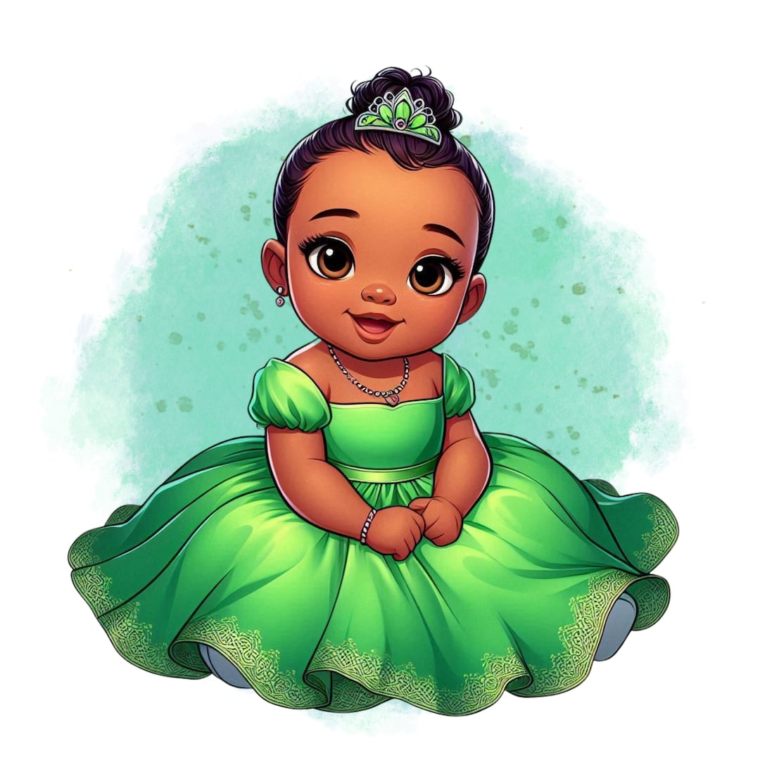 Baby Princess Tiana Watercolor Background, Baby Tiana Png Clipart ...