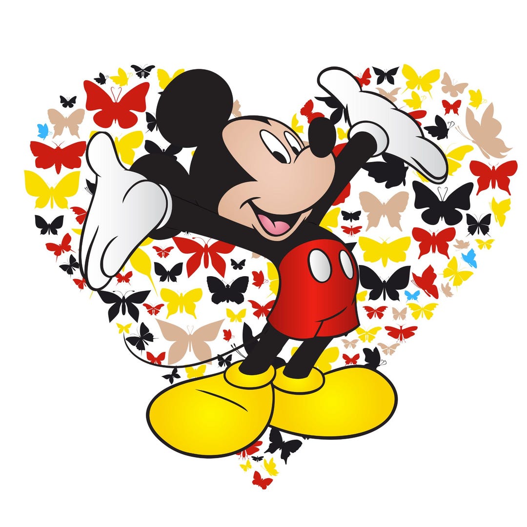 Mickey Mouse Png Clipart, Mickey Mouse Butterfly Design, Mickey Love ...