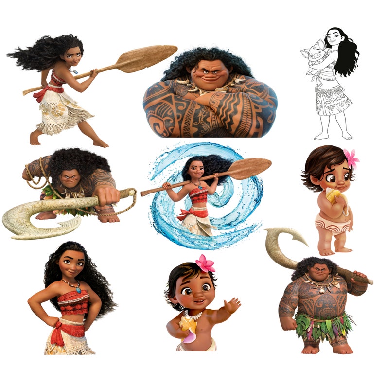 Moana Png Bundle, Moana Png Clipart Set, Maui, Toddlet Moana, High ...