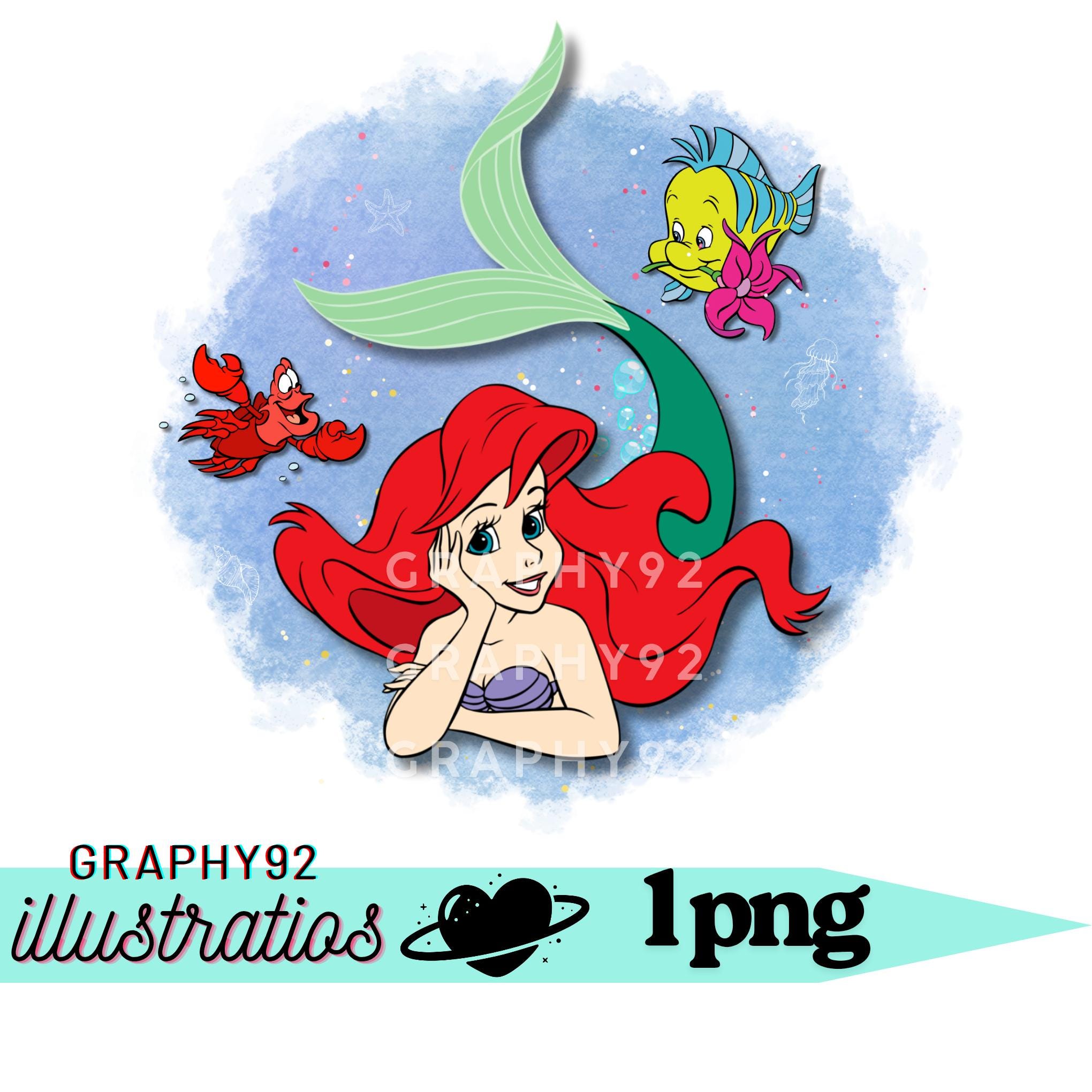 The Little Mermaid Png Clipart, Princess Ariel Png, Sebastian, Flounder ...