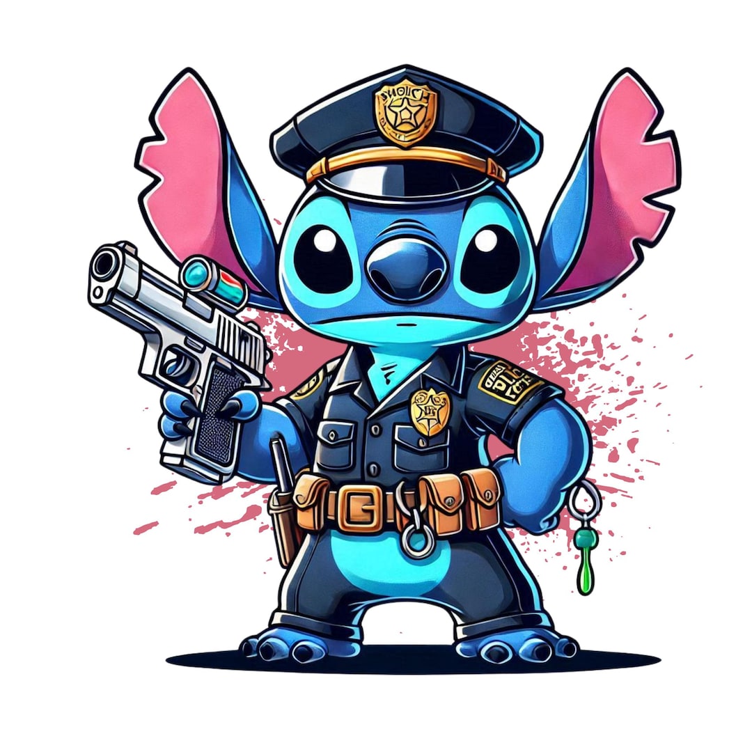 Stitch Police Design, Stitch Png Clipart, Cute Stitch Image, Stitch ...