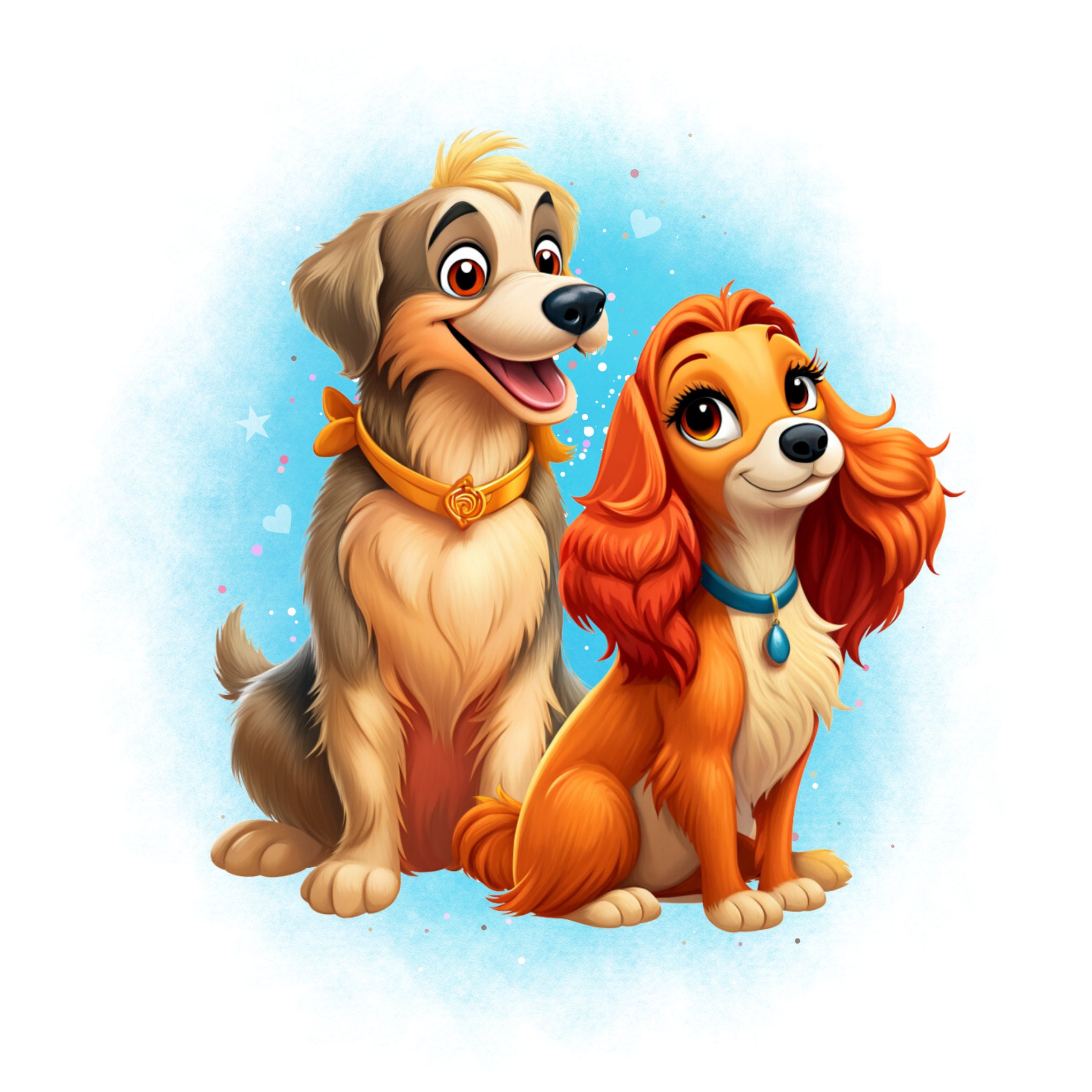 Lady and the Tramp Watercolor Background, Lady and the Tramp Png ...