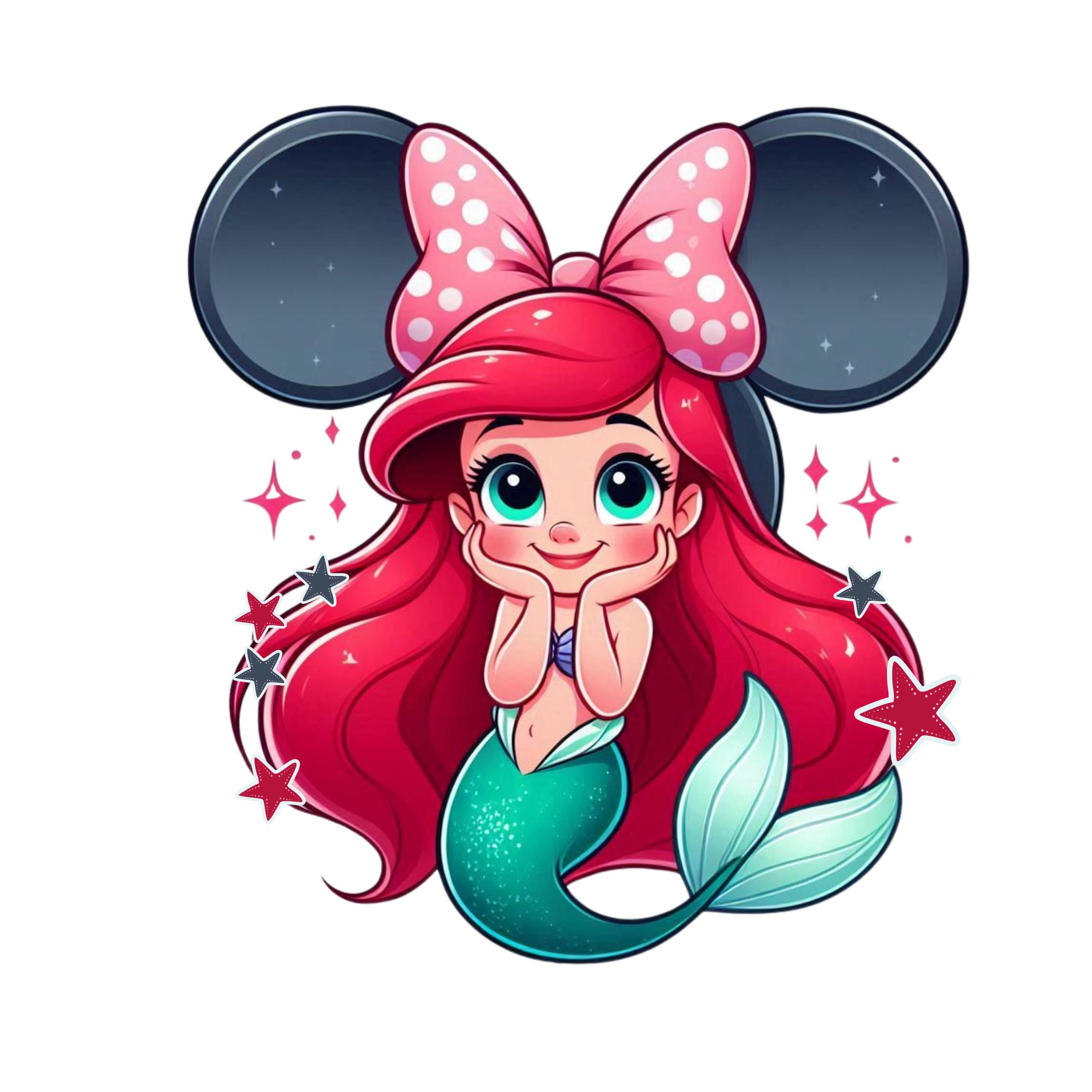 The Little Mermaid Ariel Png Clipart, Cute Ariel Mouse Ear, Princess ...