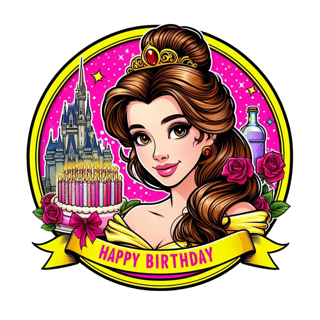 Princess Belle Birthday Design, Princess Belle Png Clipart, Beauty and ...