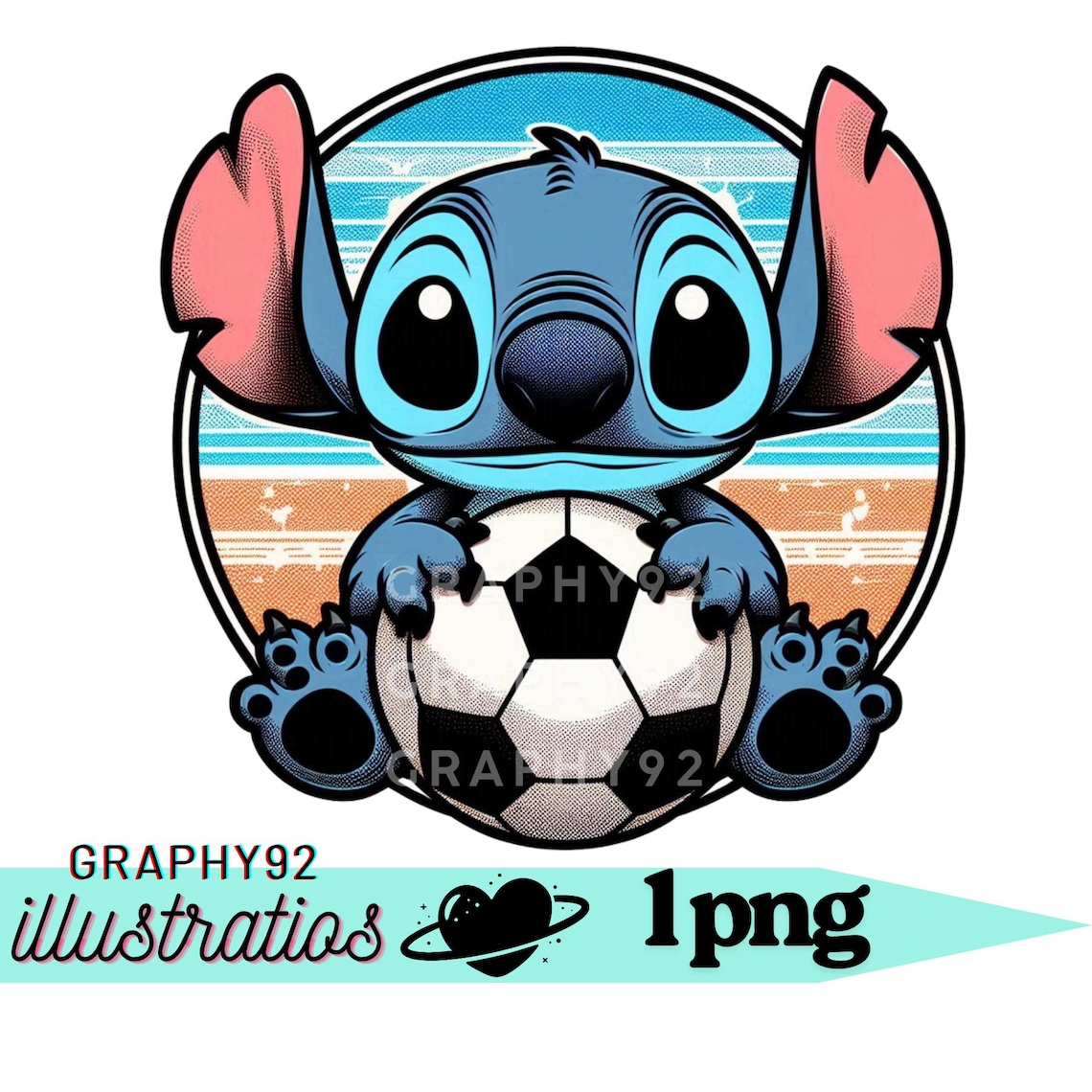 Stitch Soccer Player Design, Stitch Png Clipart, Cute Stitch Image ...