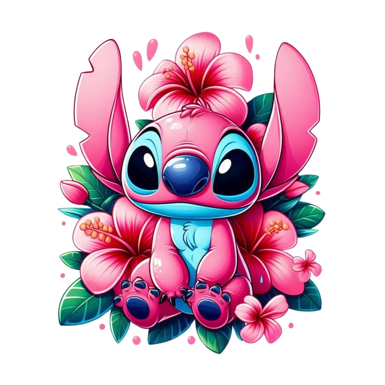 Ángel de Stitch, clipart de ángel Lilo, flor de ángel, personaje de ...