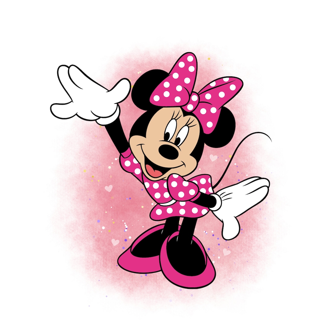 Minnie Mouse Watercolour Background, Minnie Mouse Png Clipart, Minnie ...