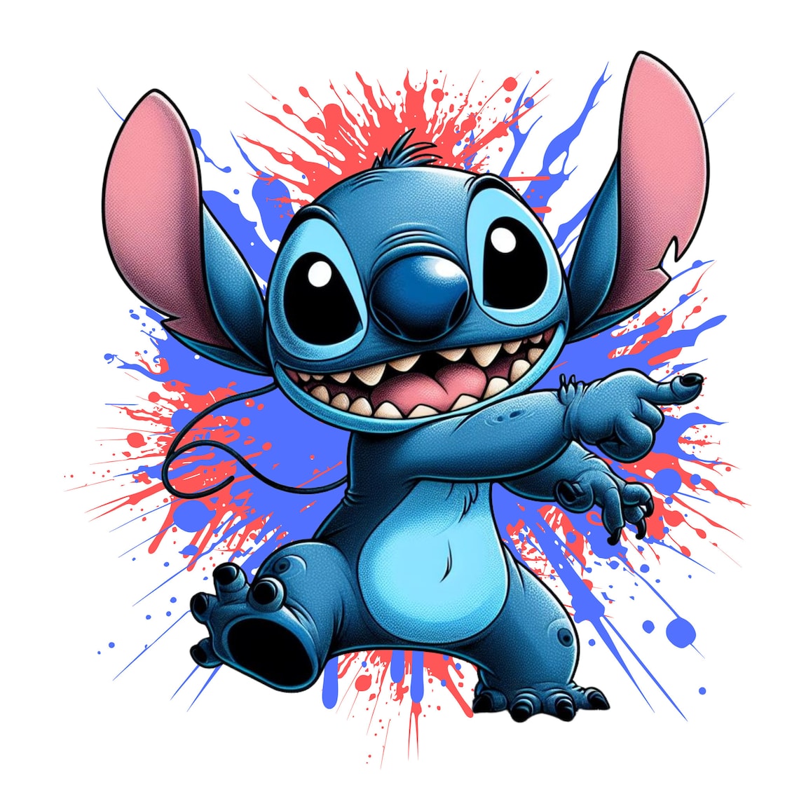 Stitch Splash Design, Cute Stitch Png Clipart, Stitch Dancer, Lilo and Stitch Character, Instant ...